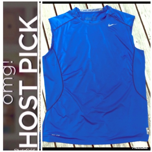 Nike | Shirts | Nike Pro Combat Dri Fit Fitted Sl Xxl Blue | Poshmark